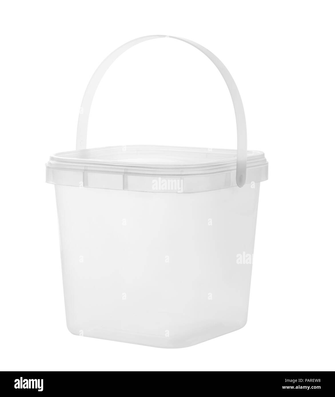 Plastic food container on white background Stock Photo - Alamy