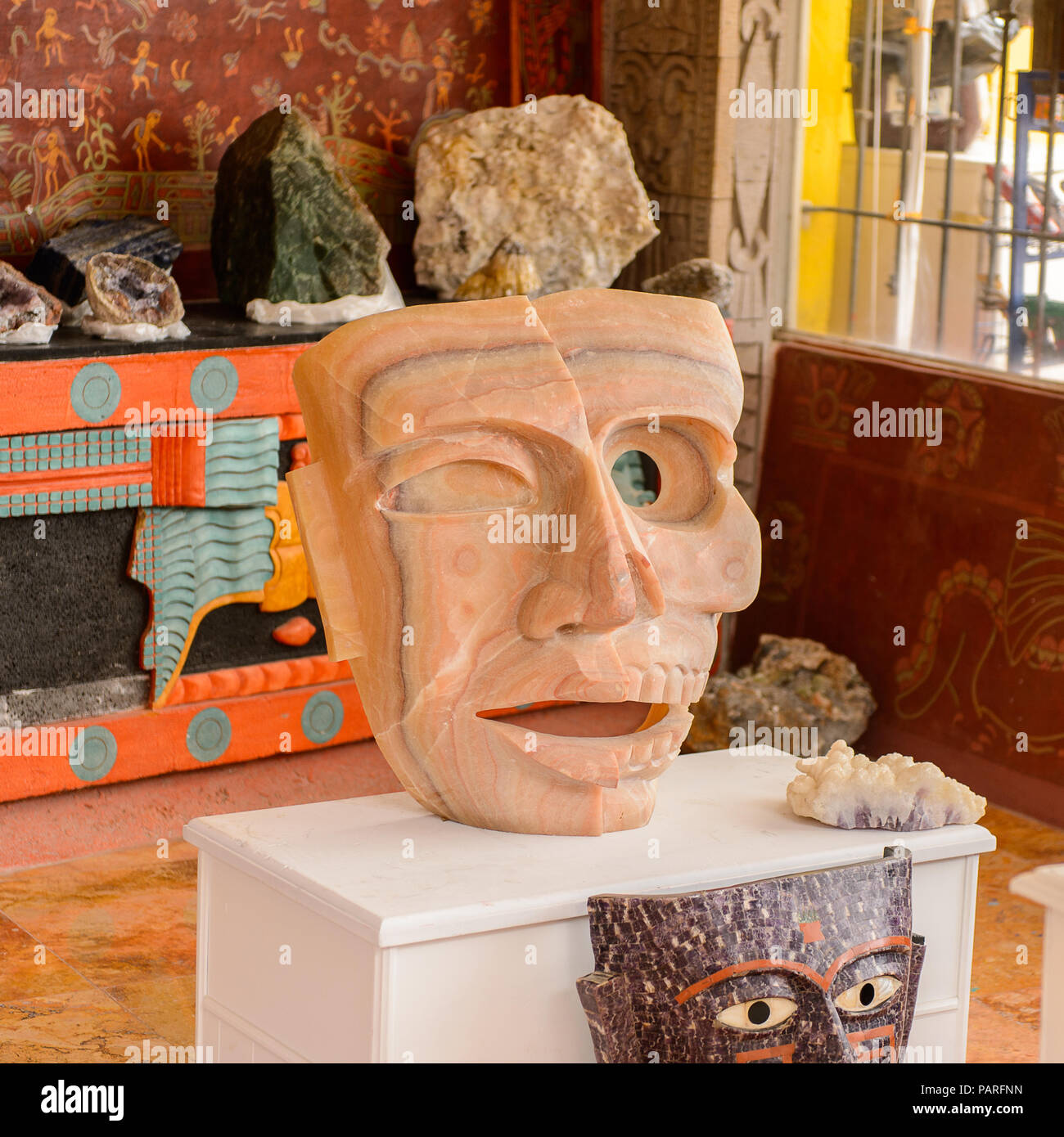 MEXICO CITY, MEX - OCT 27, 2016: Interior of a Souvenir shop with the ...