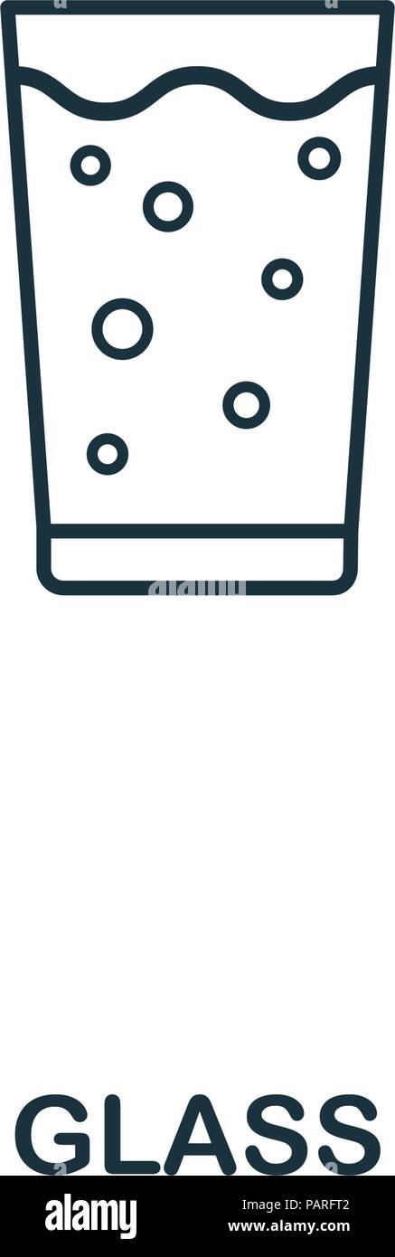Glass icon. Outline style icon design. UI. Illustration of glass icon ...