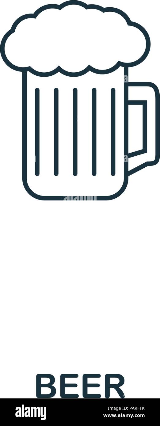 Beer icon. Outline style icon design. UI. Illustration of beer icon ...