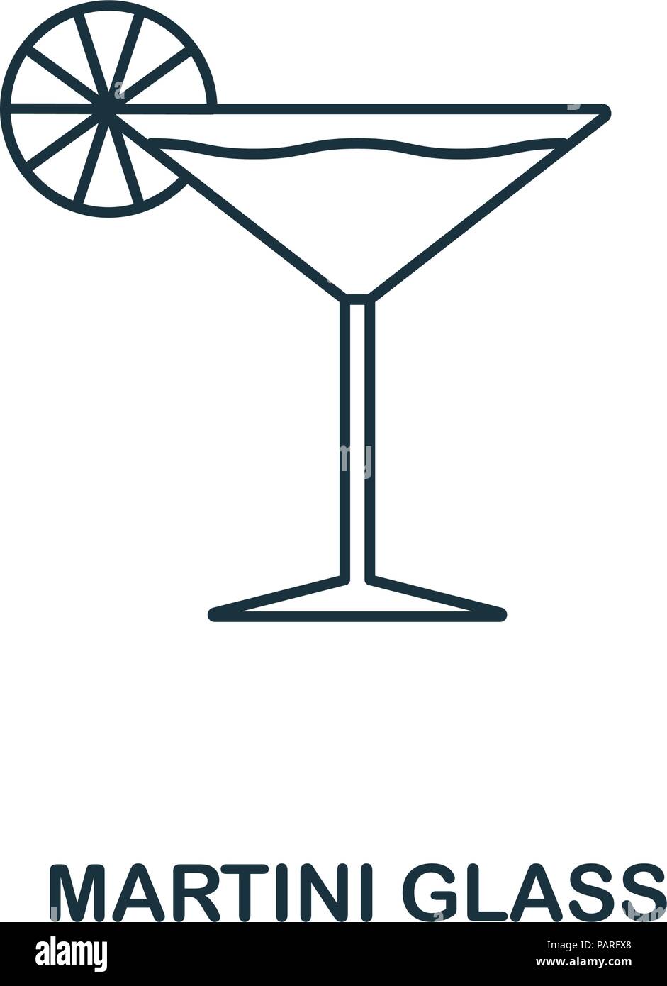 Martini Glass icon. Outline style icon design. UI. Illustration of ...