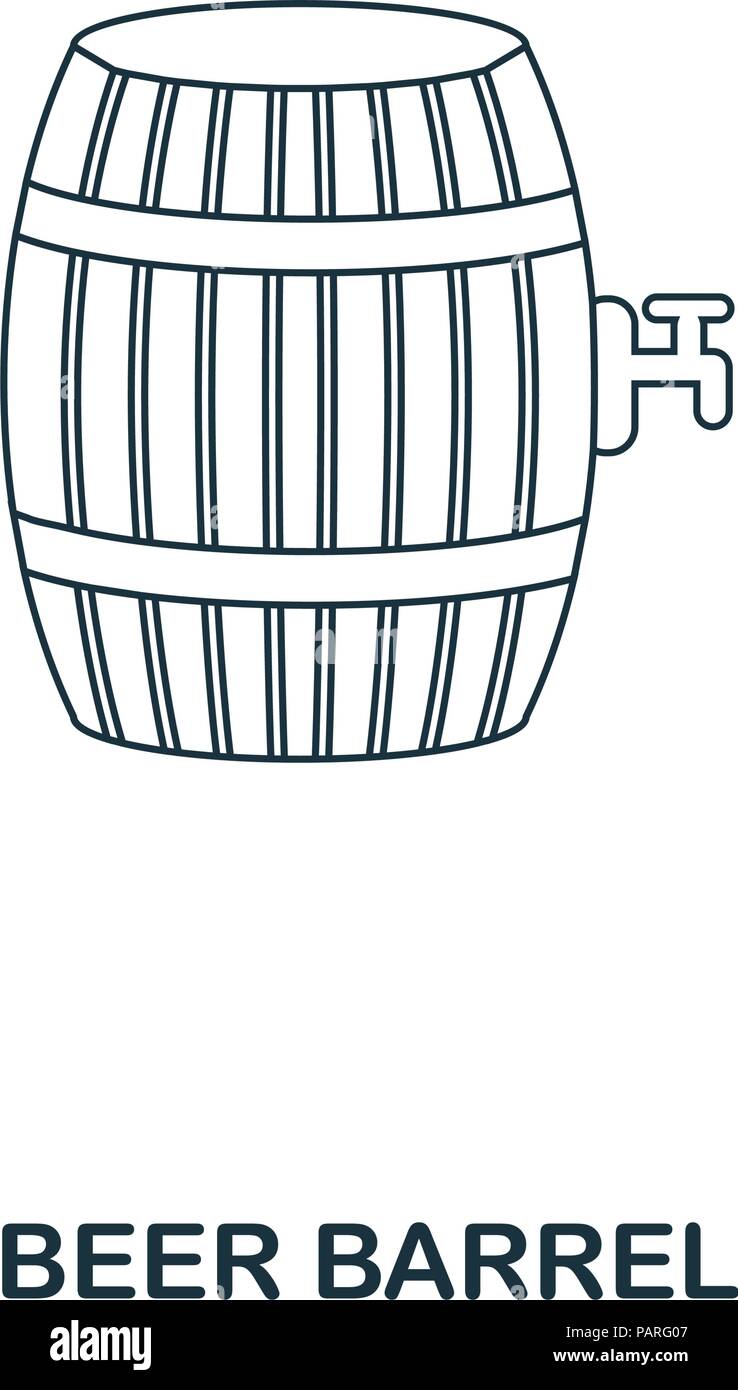 Beer Barrel icon. Outline style icon design. UI. Illustration of beer ...