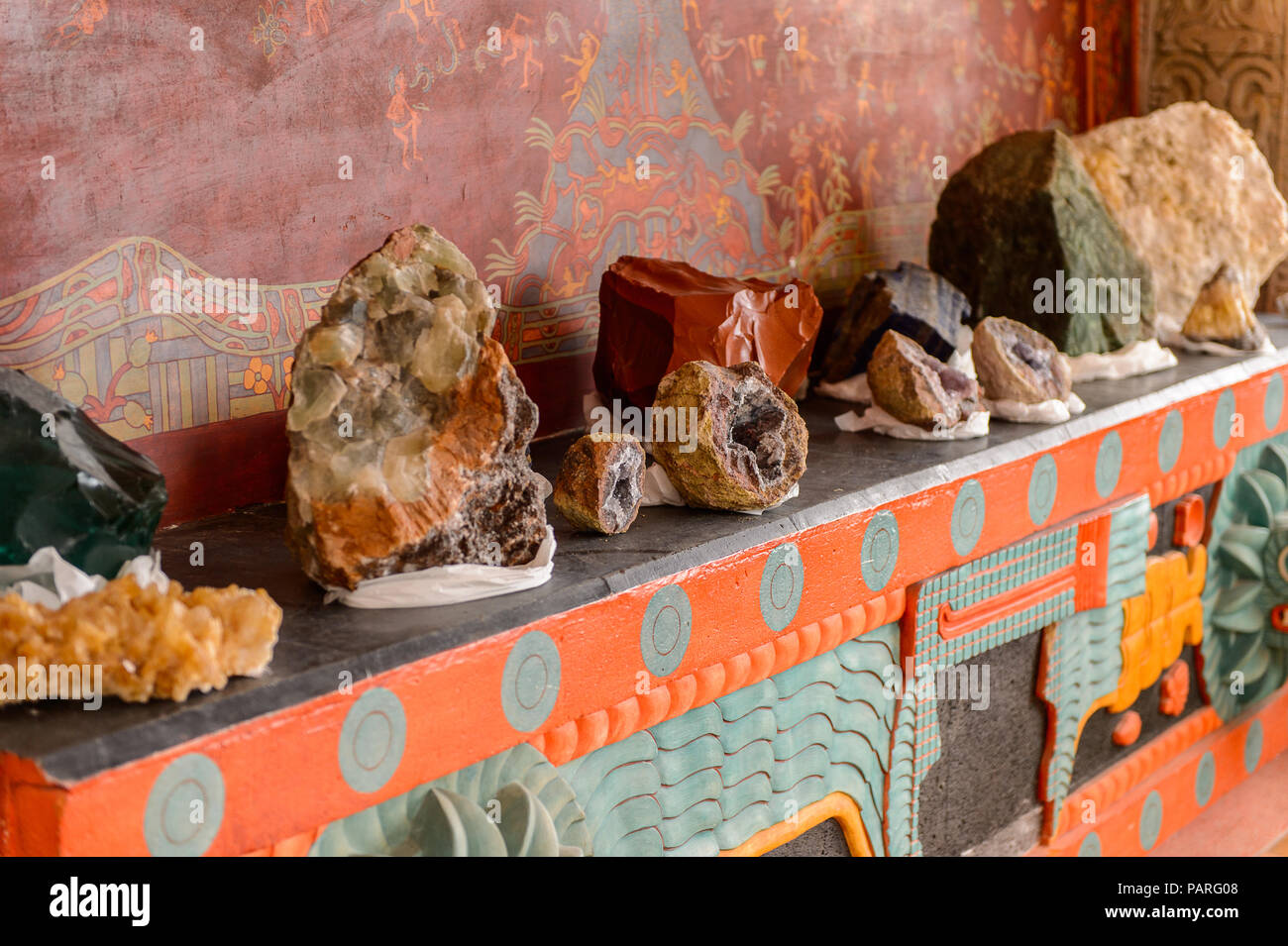 MEXICO CITY, MEX - OCT 27, 2016: Interior of a Souvenir shop with the ...