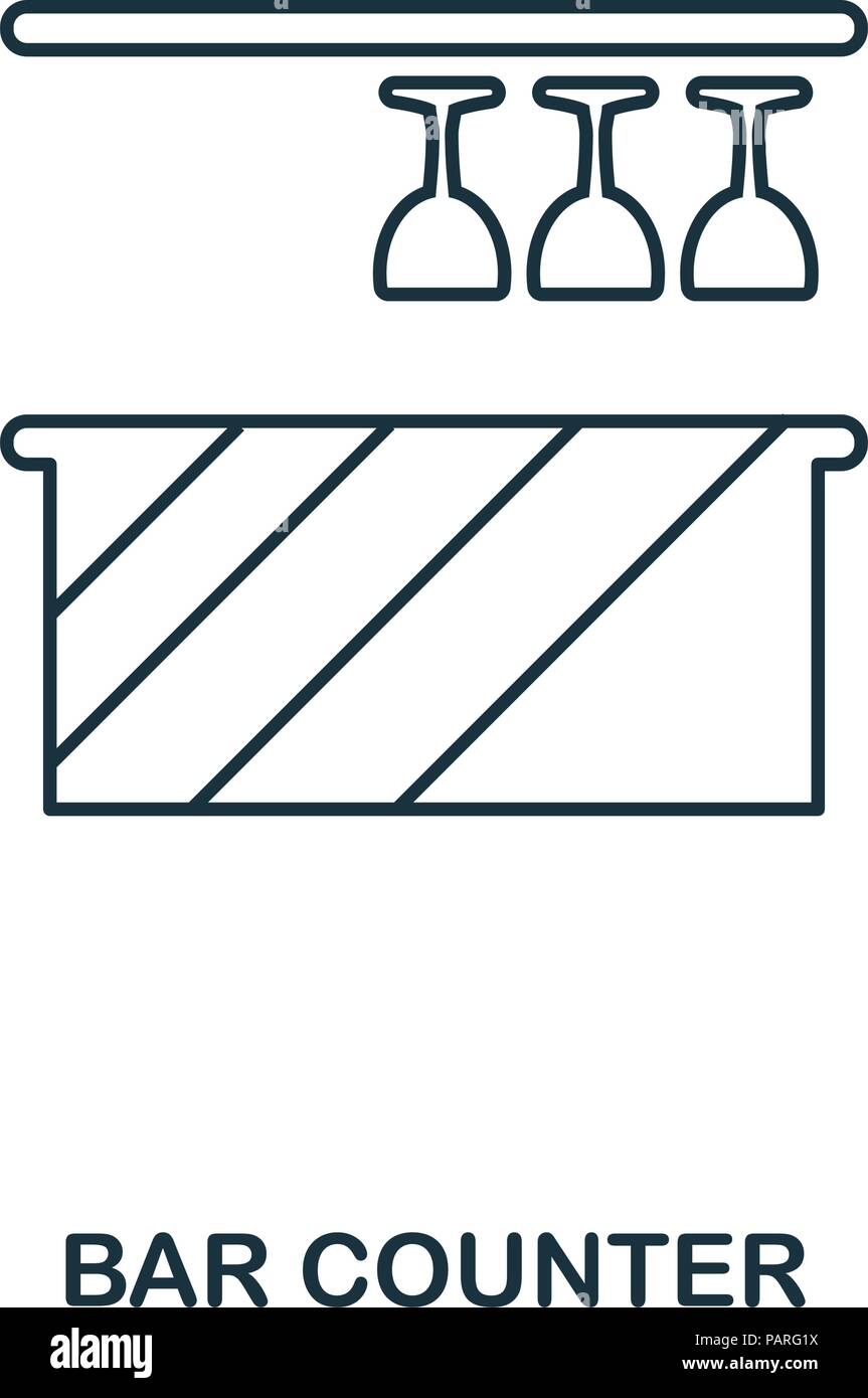 Bar Counter icon. Outline style icon design. UI. Illustration of bar ...