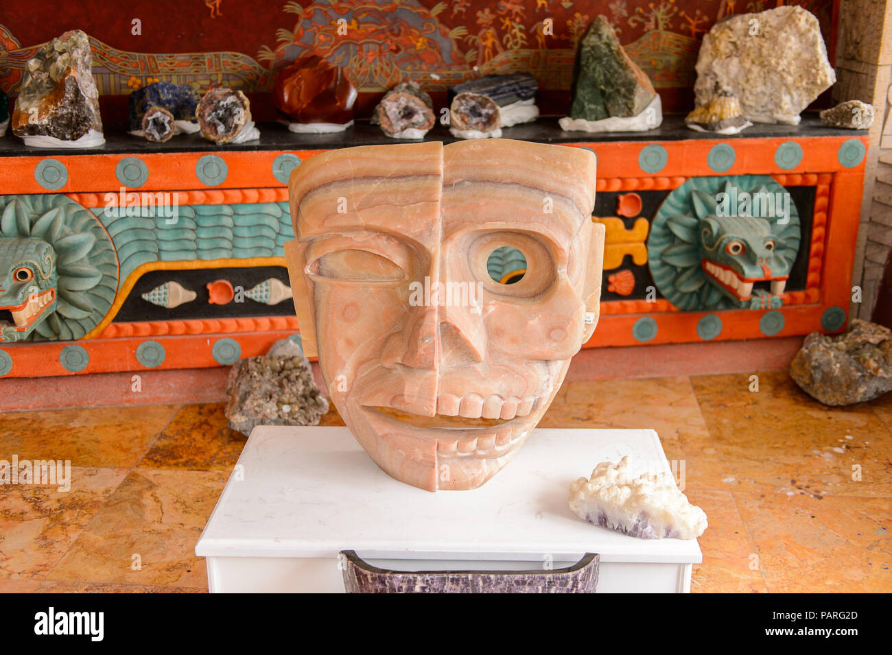 MEXICO CITY, MEX - OCT 27, 2016: Interior of a Souvenir shop with the ...