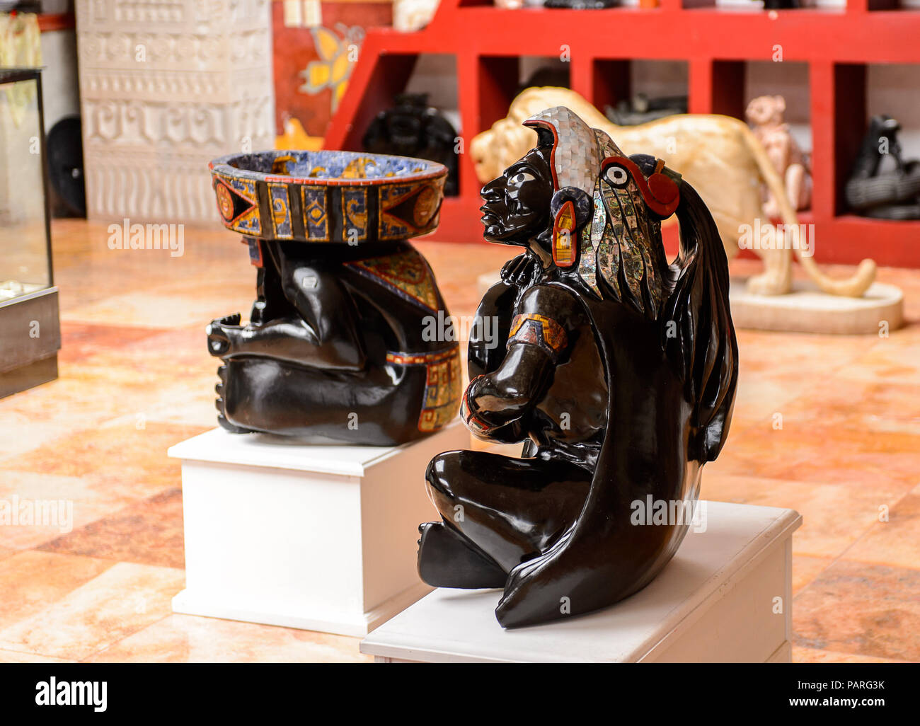 MEXICO CITY, MEX - OCT 27, 2016: Interior of a Souvenir shop with the ...