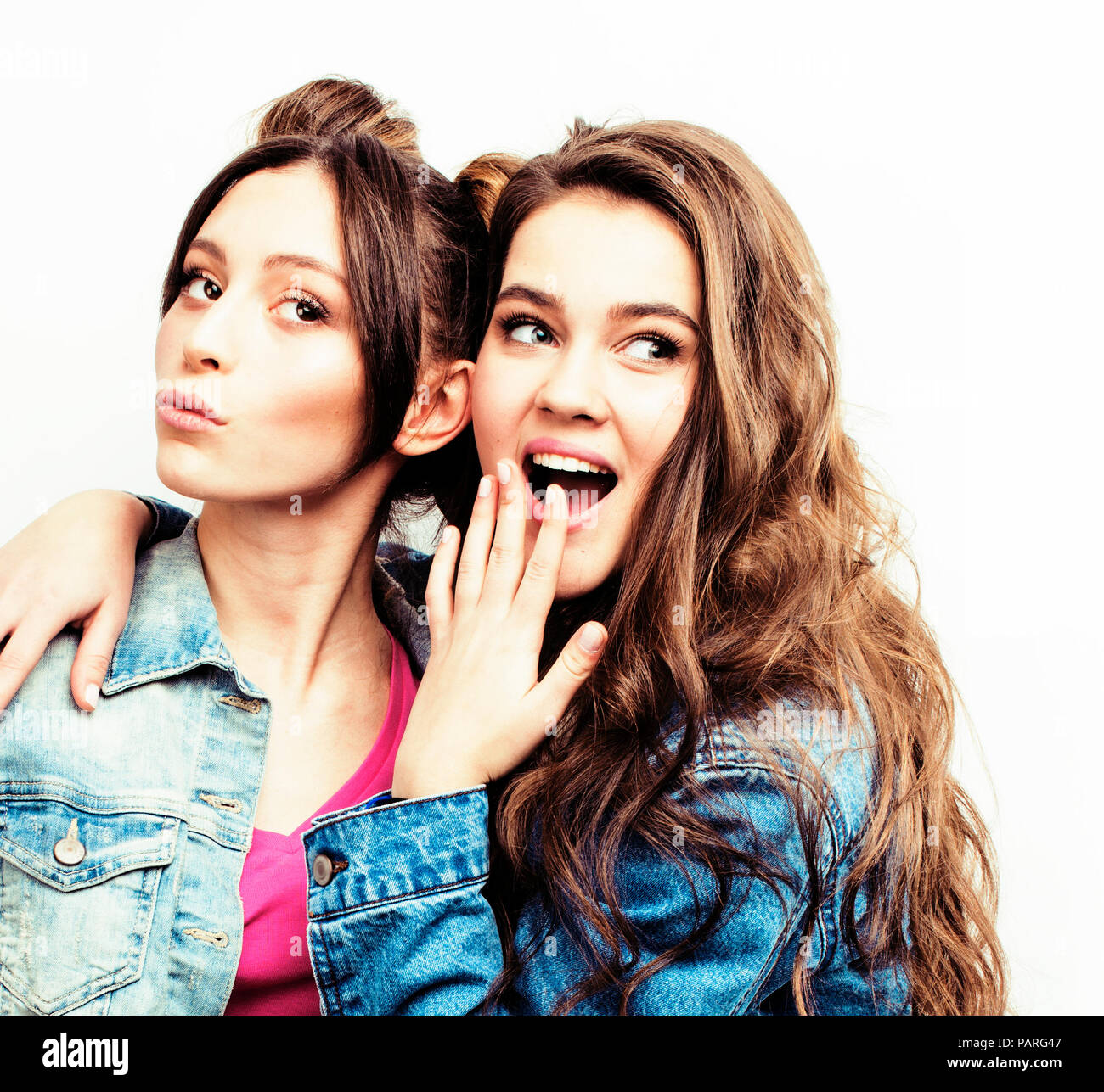 best friends teenage girls together having fun, posing emotional on ...