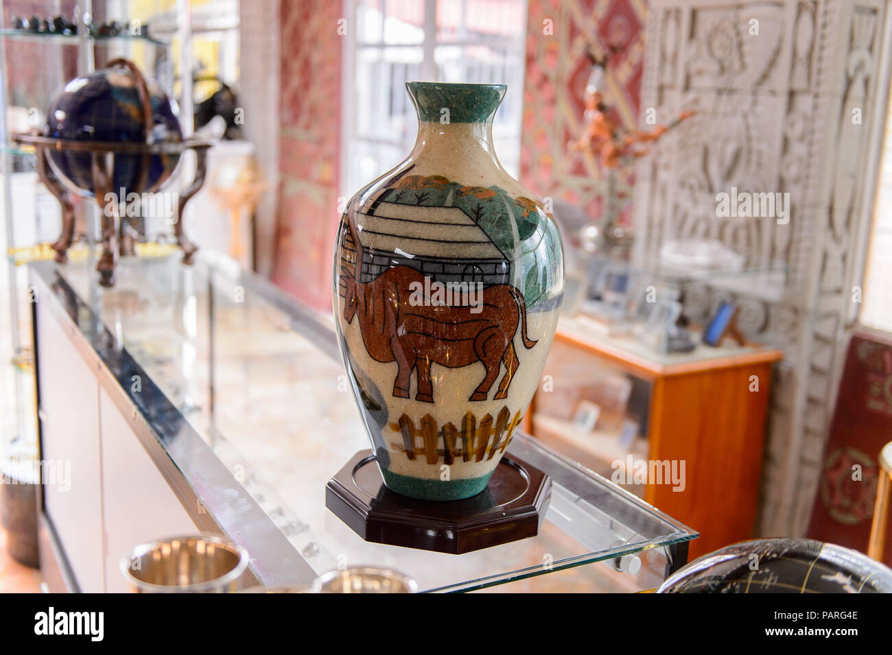 MEXICO CITY, MEX - OCT 27, 2016: Interior of a Souvenir shop with the ...