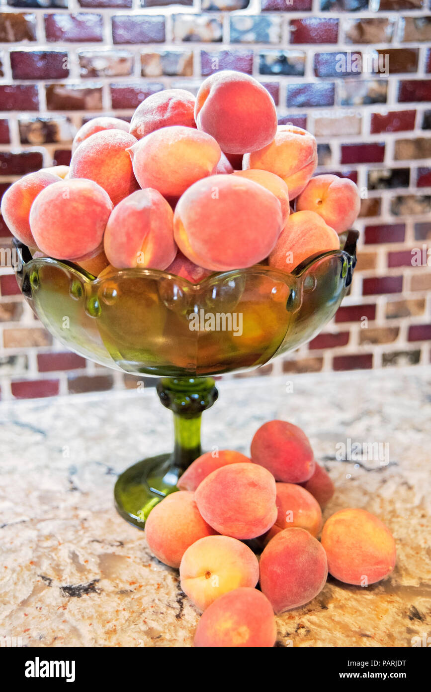 red haven peaches Stock Photo - Alamy