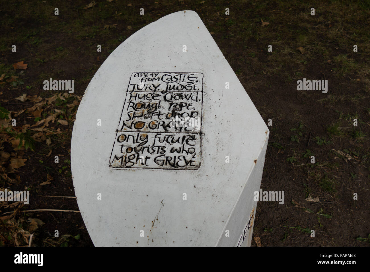 Street signs and information boards in the Lancashire city town of ...