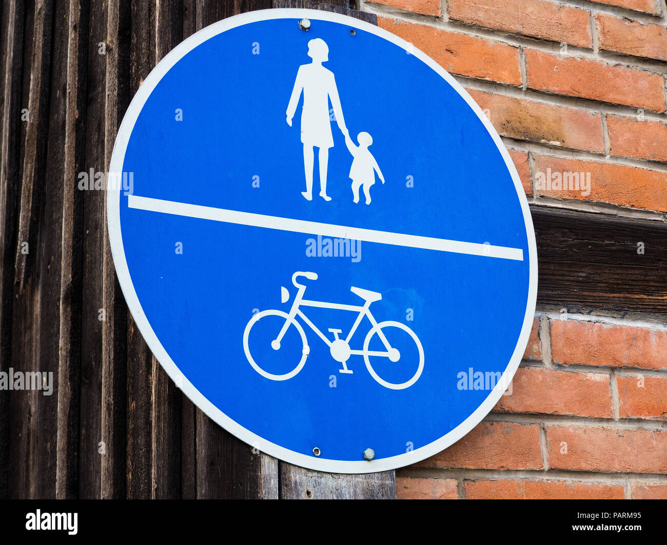 Traffic sign only for bicycle and pedestrian Stock Photo - Alamy