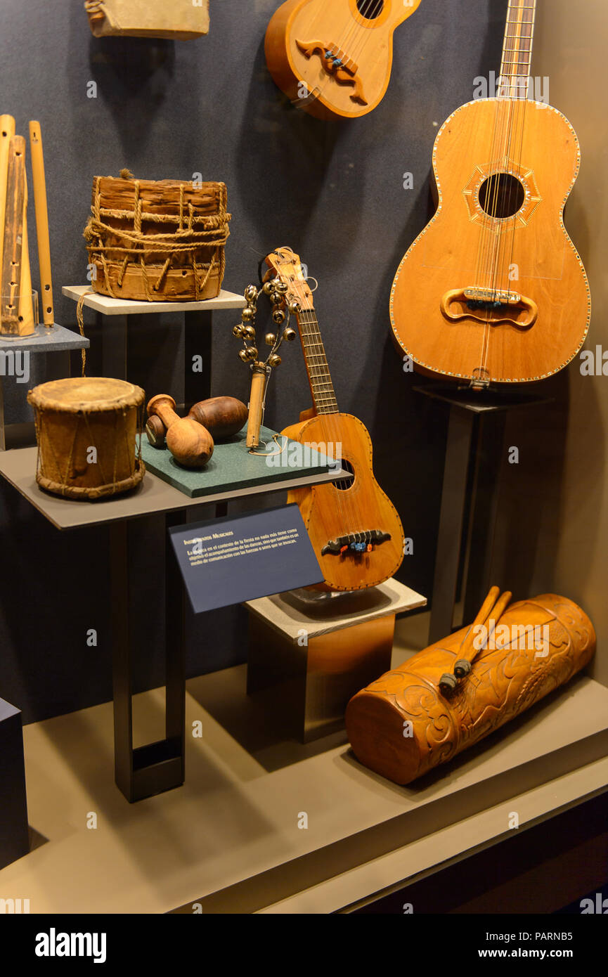 MEXICO CITY, MEX - OCT 27, 2016: Music instruments in the National ...