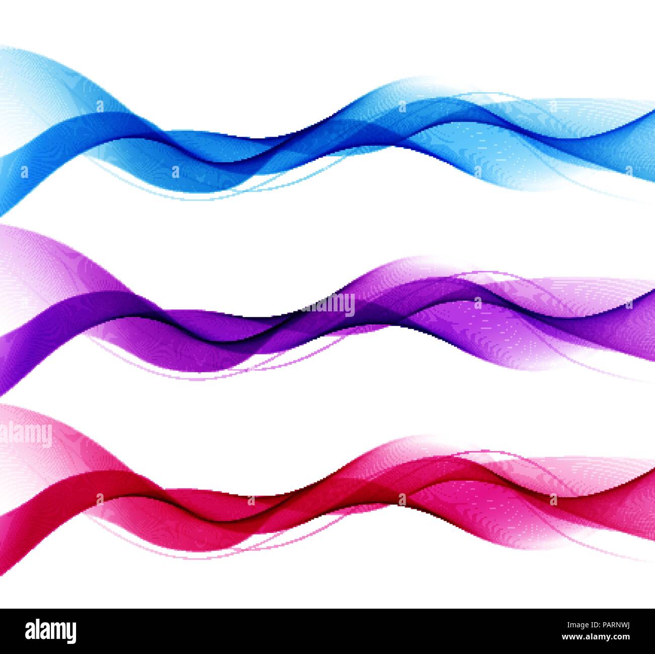 set of abstract color wave smoke transparent wavy design Stock Vector ...