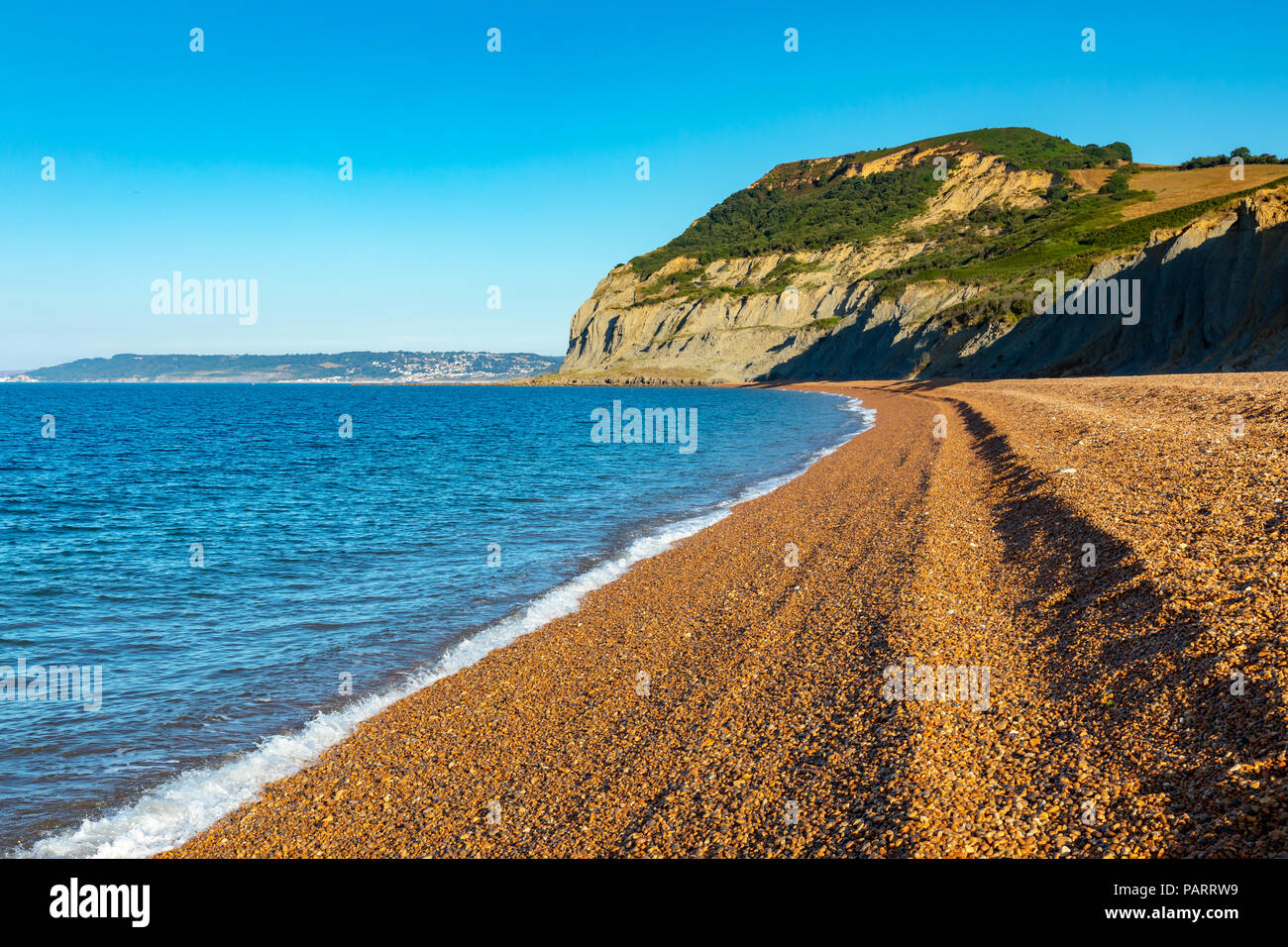 Seatown Dorset England July 24, 2018 View of Golden Cap, the highest ...