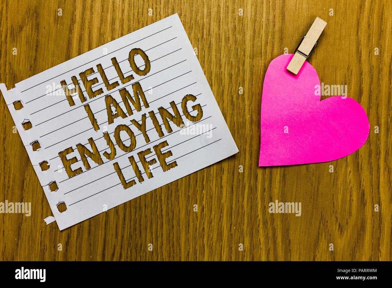 Conceptual hand writing showing Hello I Am Enjoying Life. Business ...