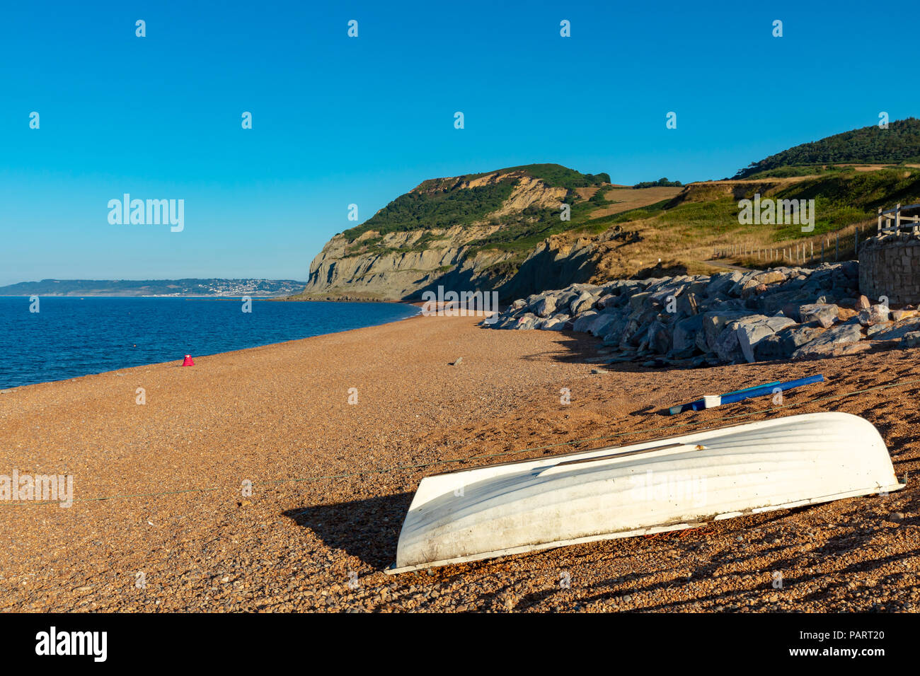 Seatown Dorset England July 24, 2018 View of Golden Cap, the highest ...