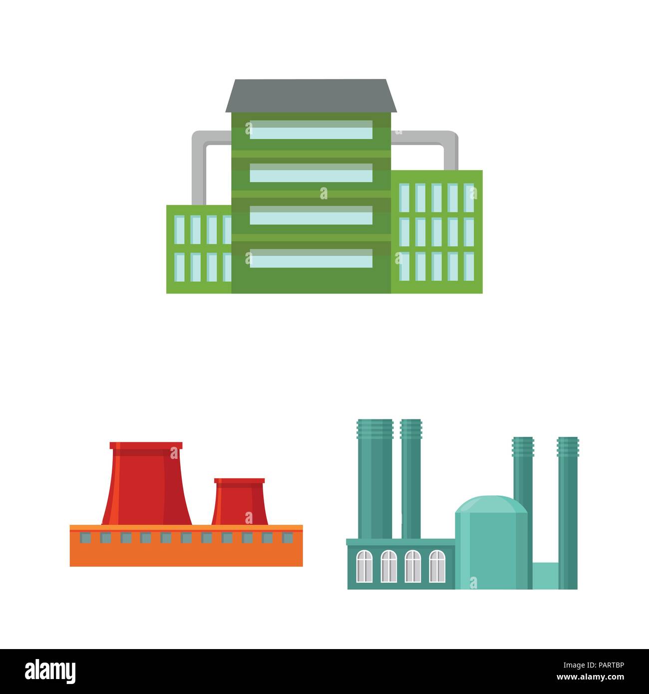 Factory and facilities cartoon icons in set collection for design ...