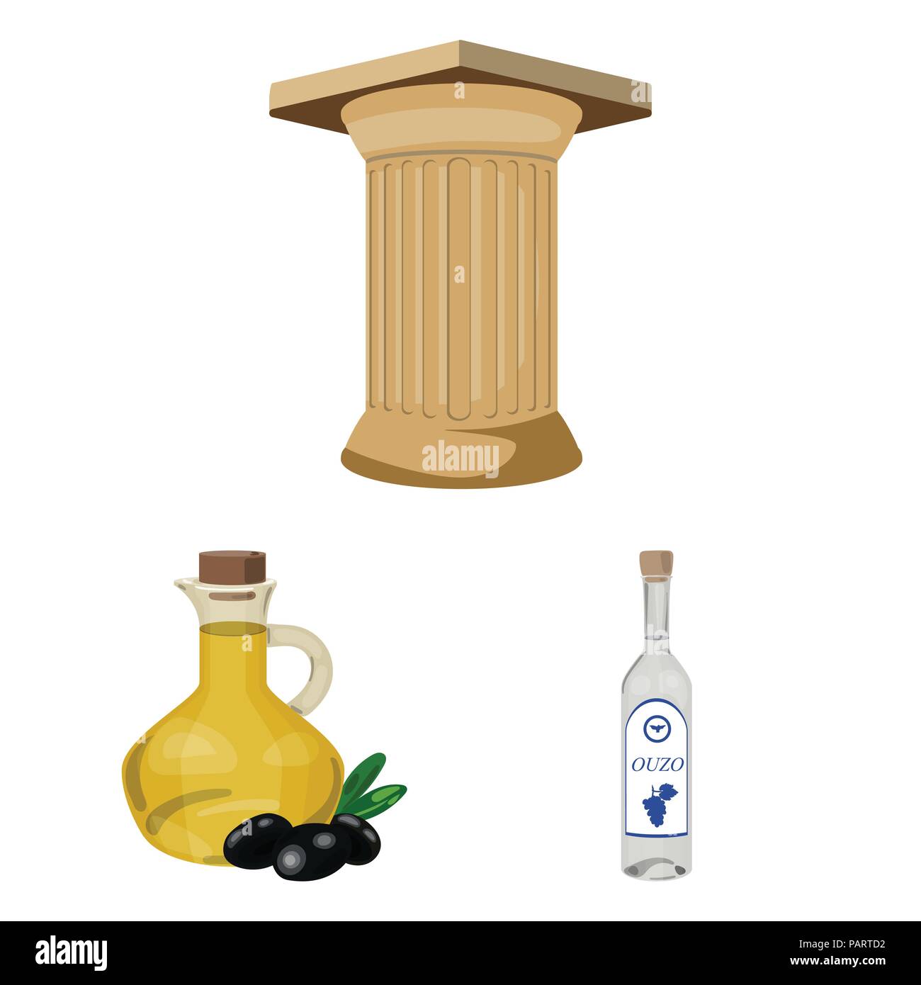 Country Greece cartoon icons in set collection for design.Greece and ...