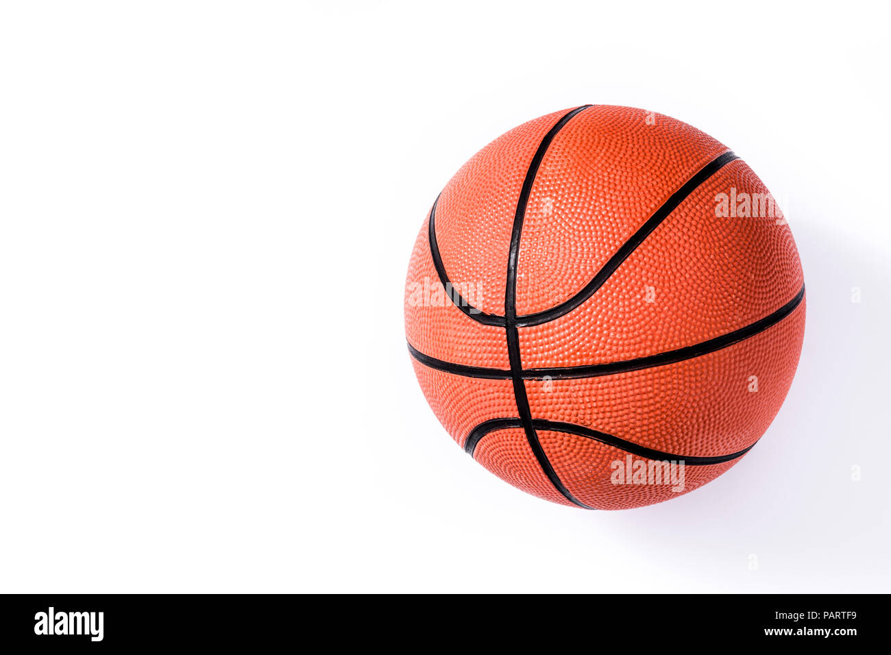 Basketball isolated on white background. Top view. Copyspace Stock ...