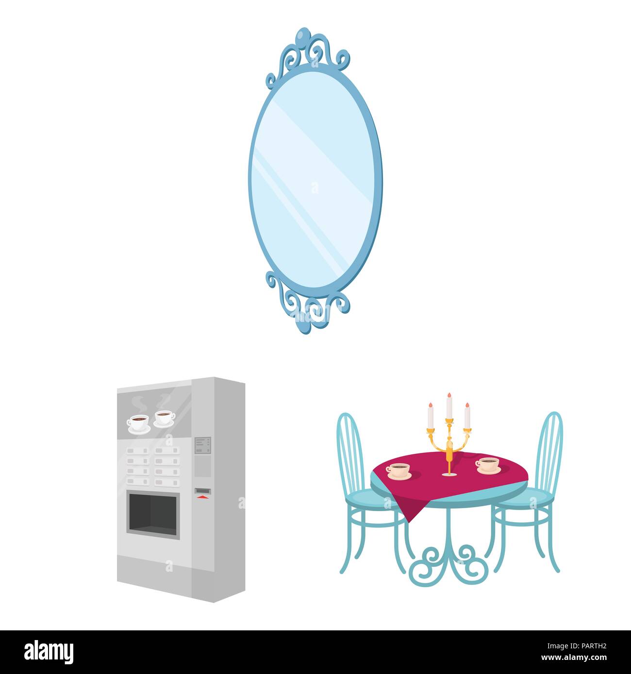 Furniture and interior cartoon icons in set collection for design. Home ...