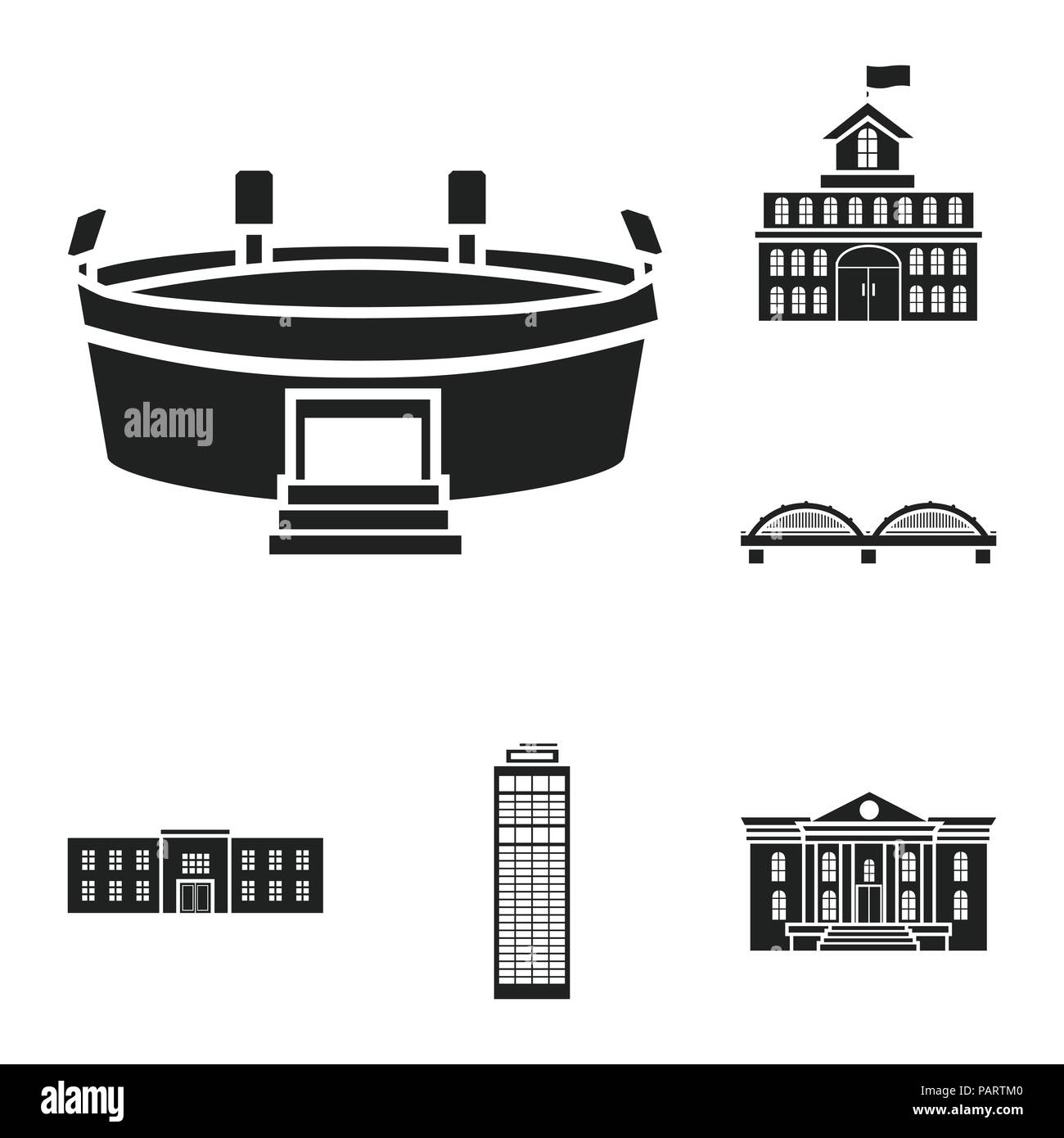 Building and architecture black icons in set collection for design ...