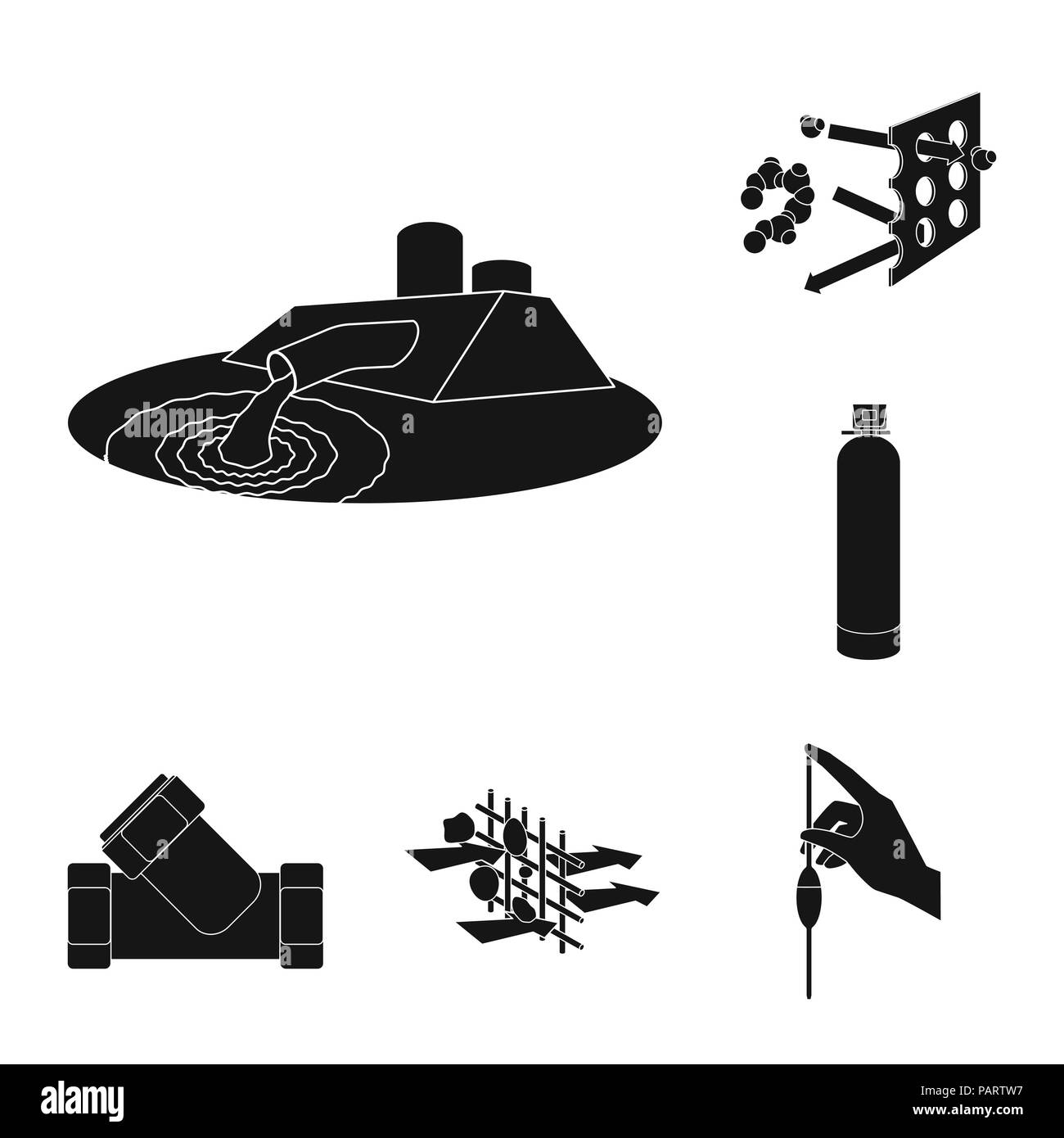 Water filtration system black icons in set collection for design ...