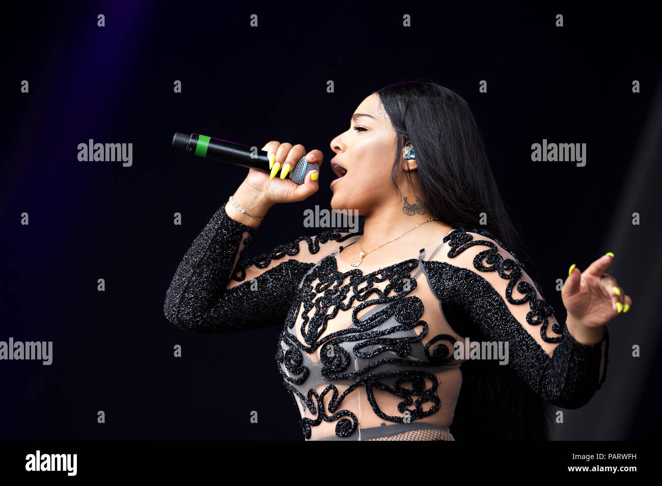 Stefflon Don, the English rapper and singer performs on stage at the ...
