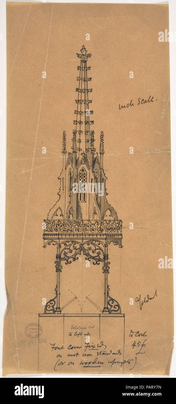 Design for a Font Cover. Artist: Ernest Geldart (British, London 1848 ...