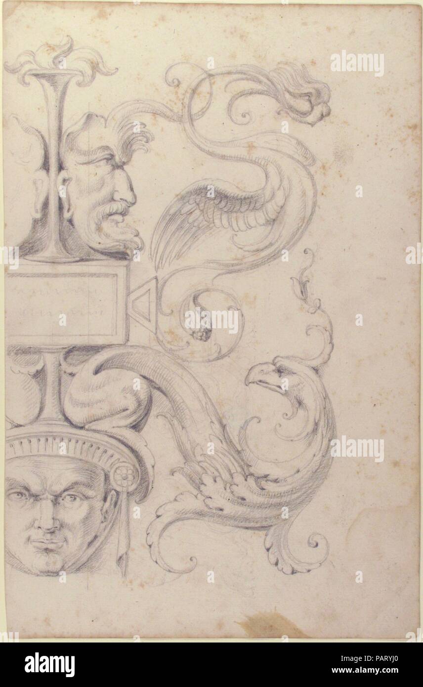 Drawing of a Grotesque after a 16th-century Decorative Relief. Artist ...