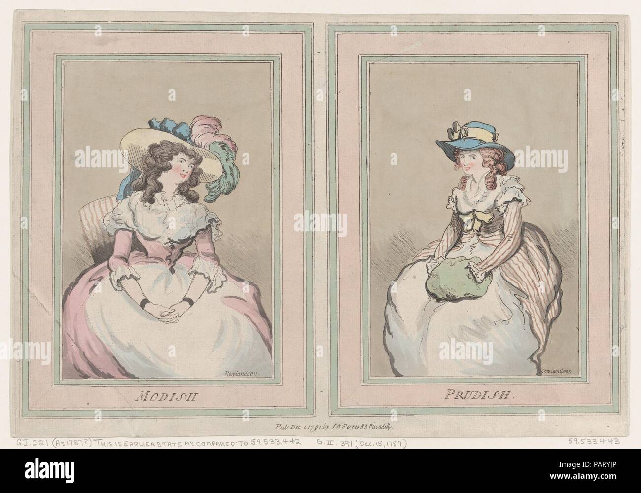 Modish and Prudish. Artist: Thomas Rowlandson (British, London 1757 ...