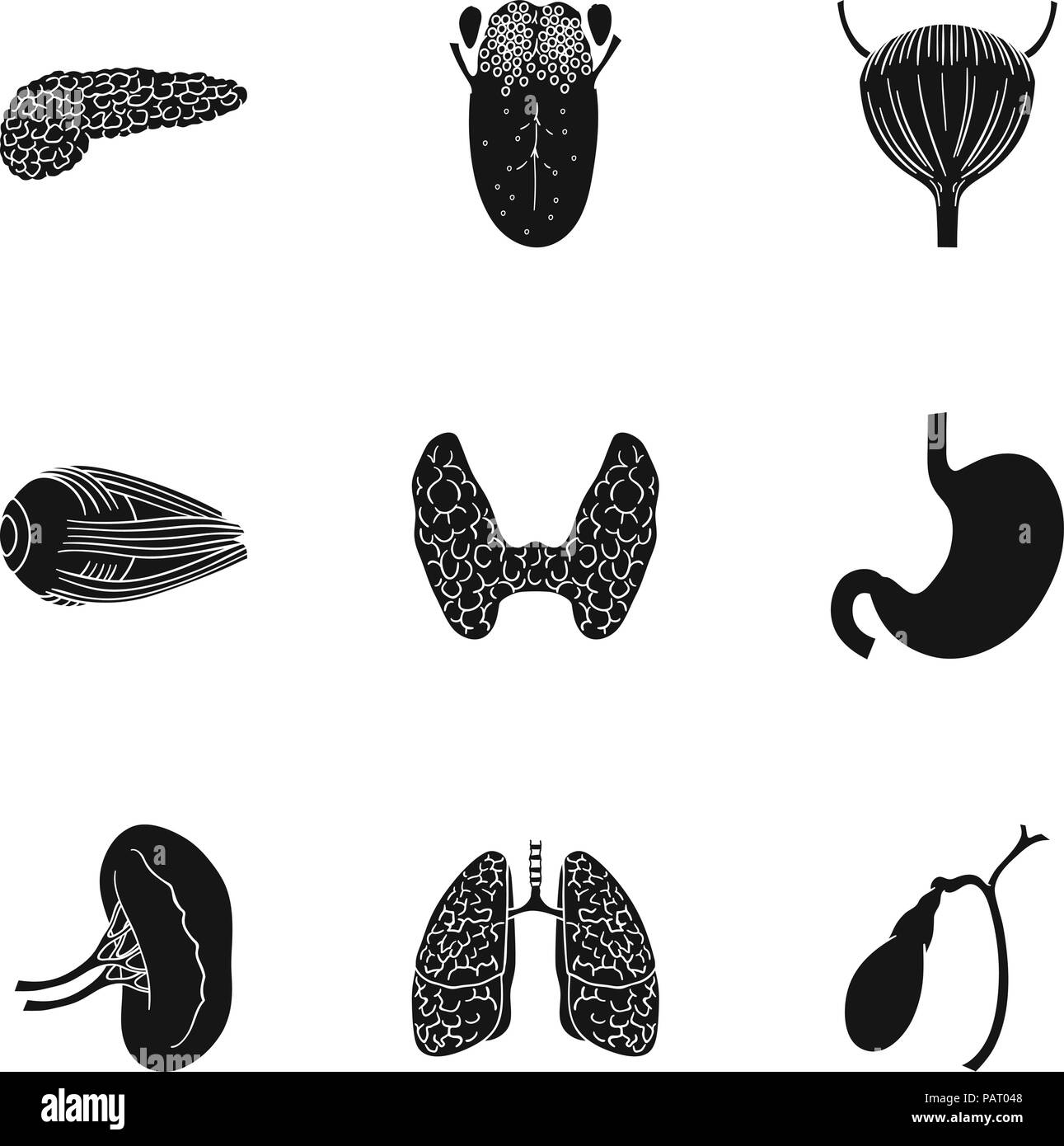 Human organs set icons in black design. Big collection of human organs ...