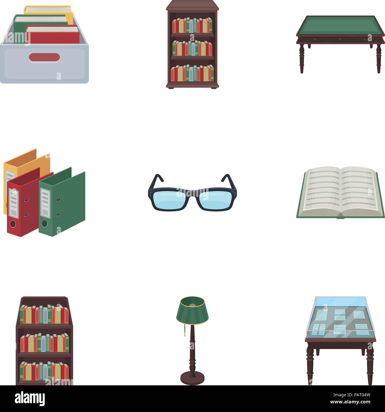 A set of icons with books. Seth about the library, reading, bookstore ...