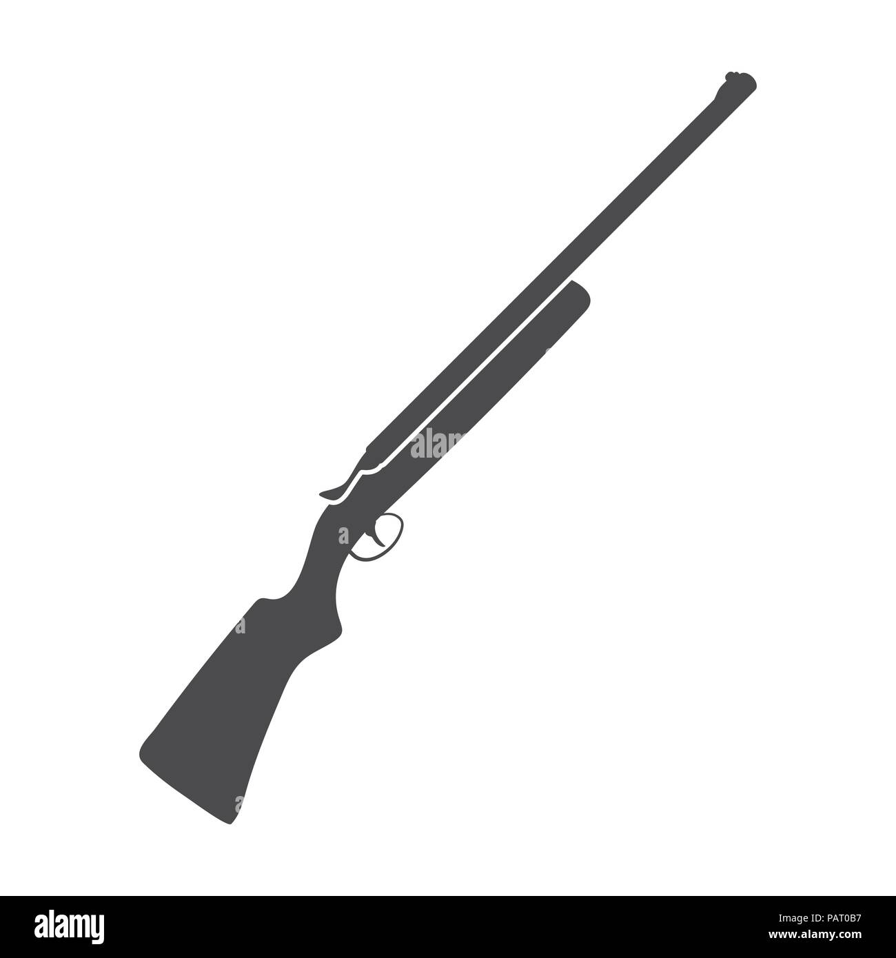 Hunting rifle icon in black style isolated on white background. Hunting ...