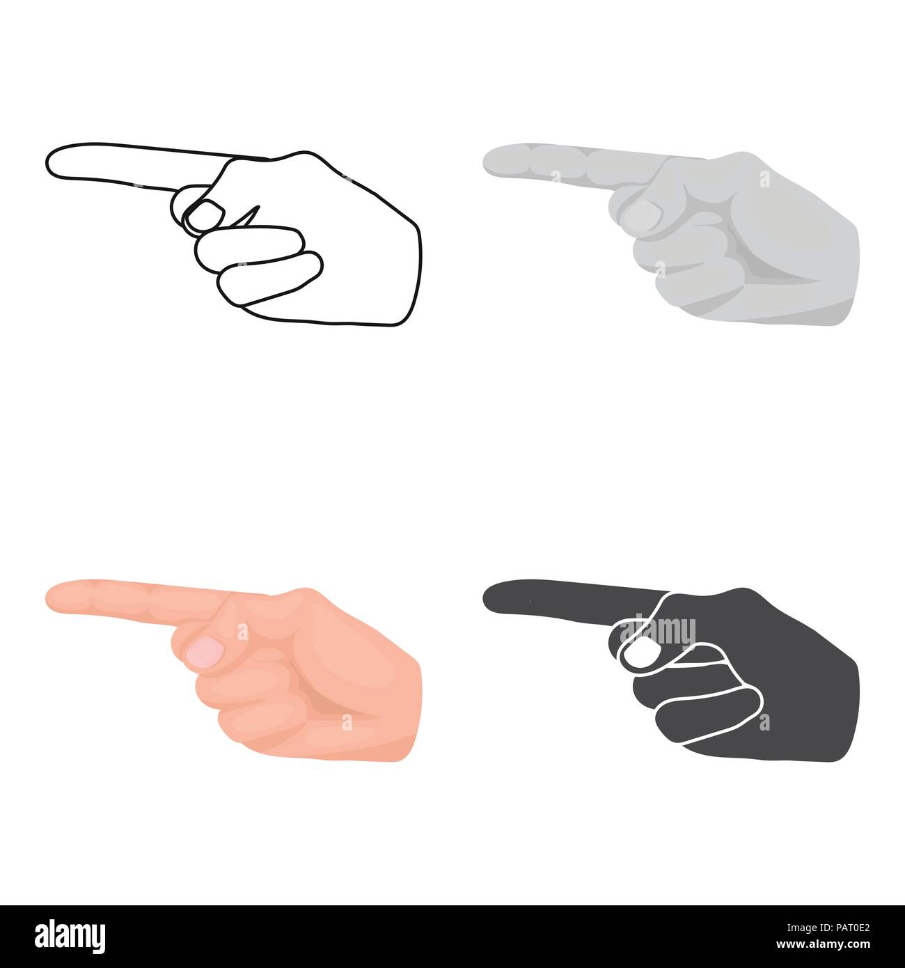 Index finger icon in cartoon style isolated on white background. Hand ...