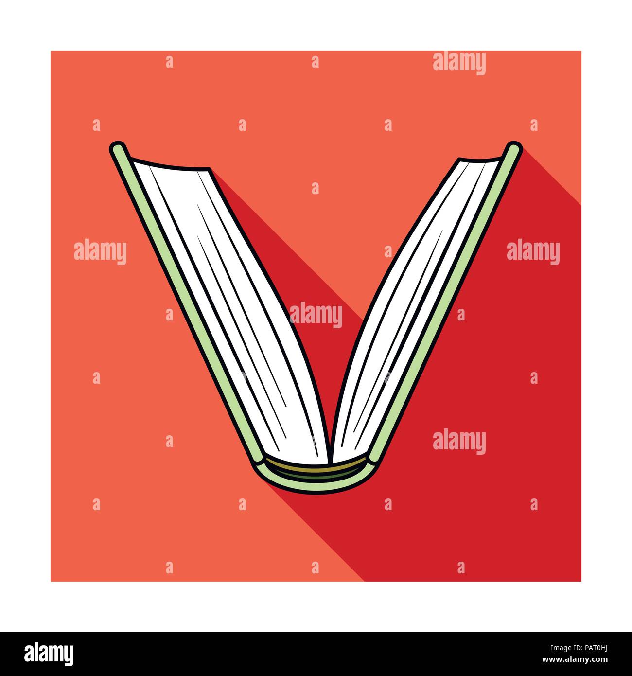 Opened book icon in flat design isolated on white background. Books ...