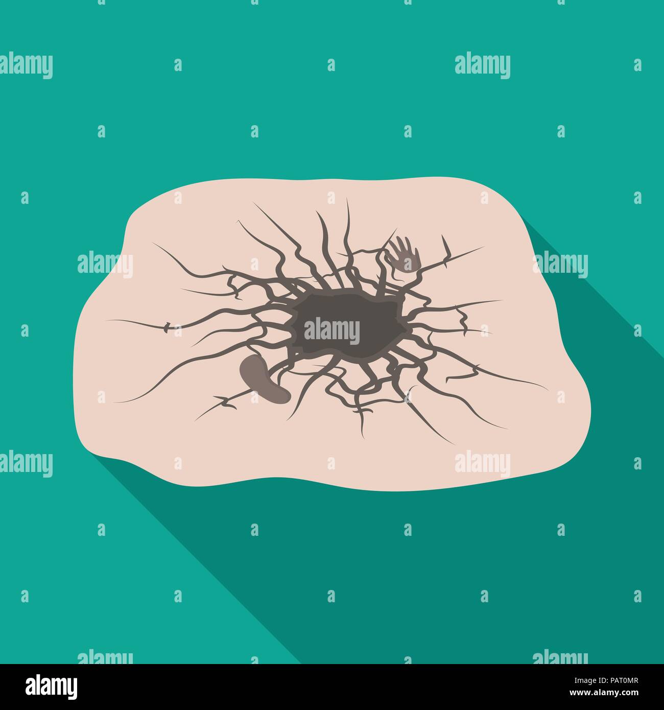 Crater, single icon in flat style. Crater, vector symbol stock ...
