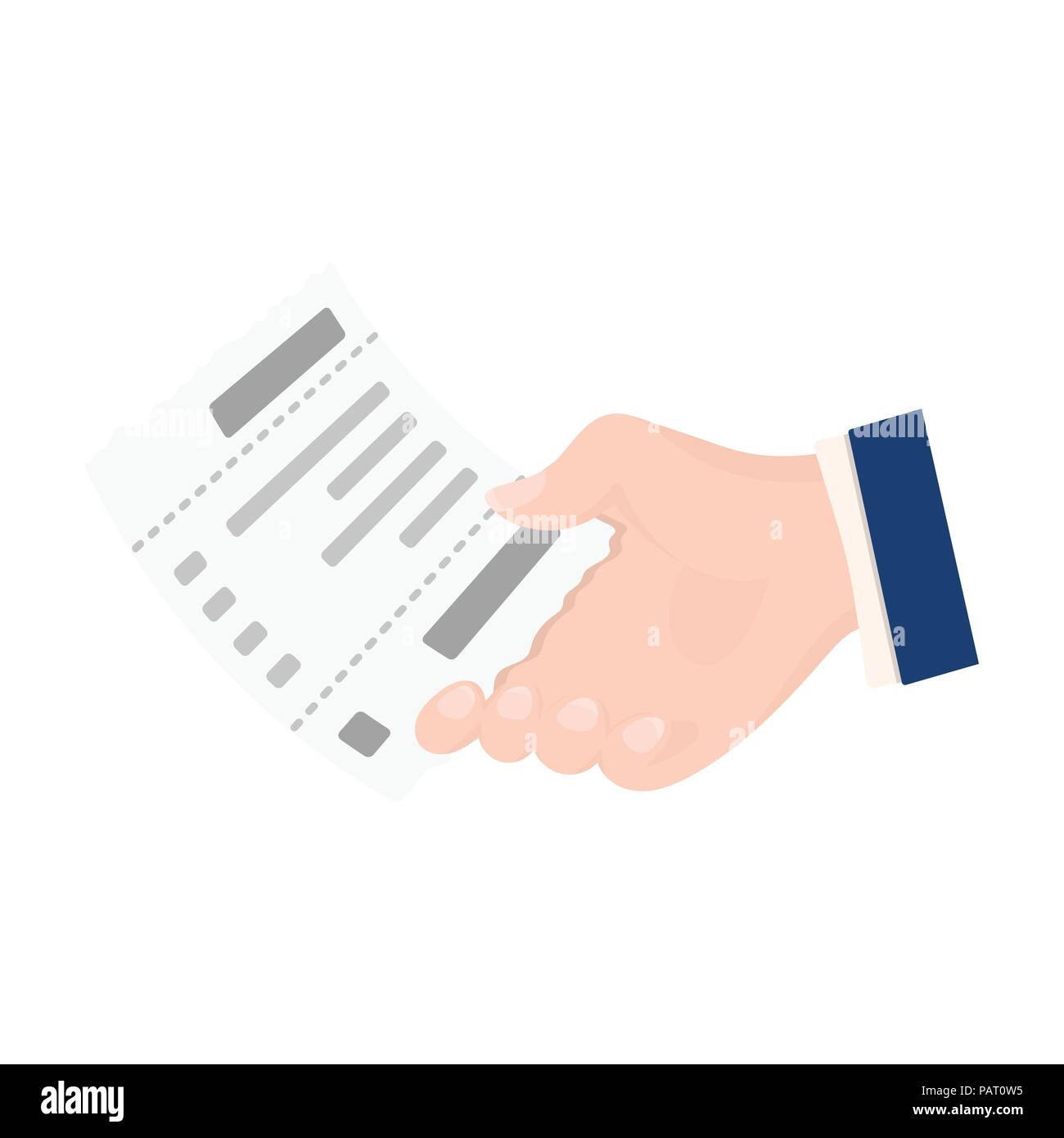 Check in hand. E-commerce single icon in cartoon style vector symbol ...