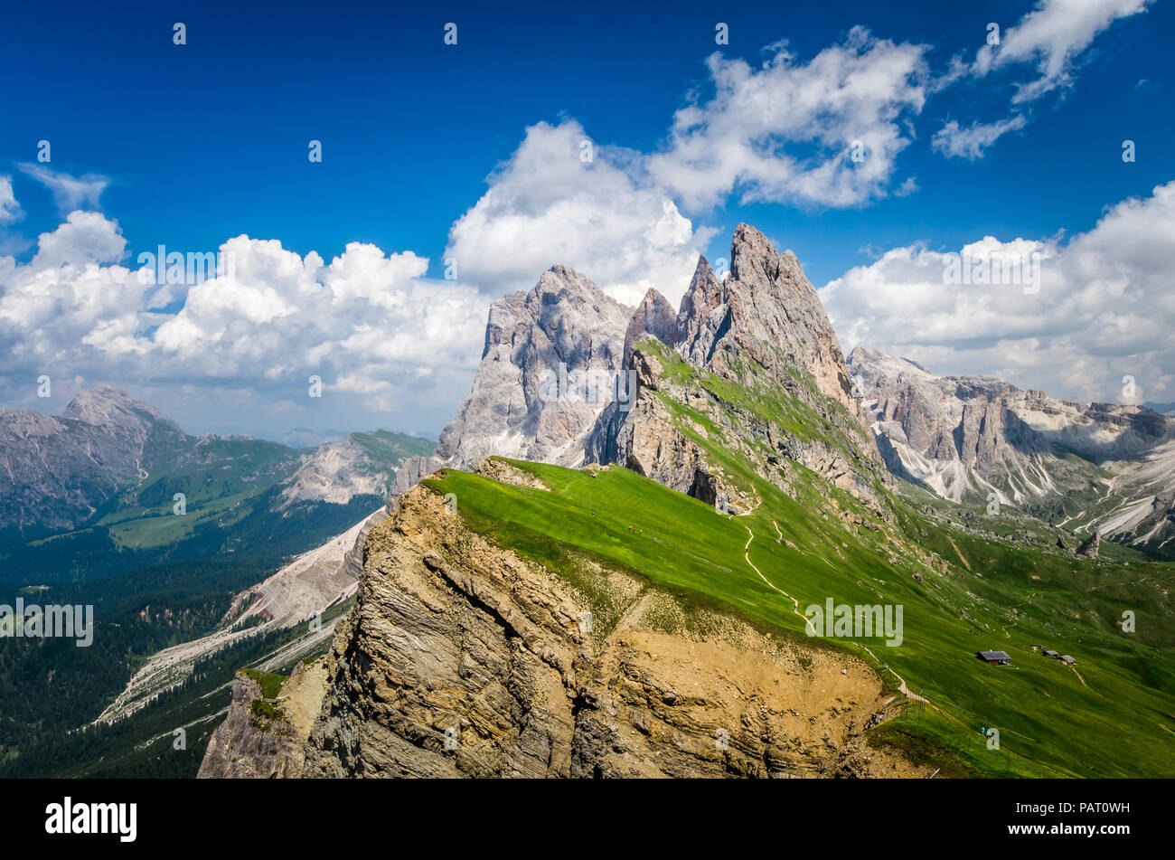 Beautiful landscape of seceda peak in dolomites alps hi-res stock ...