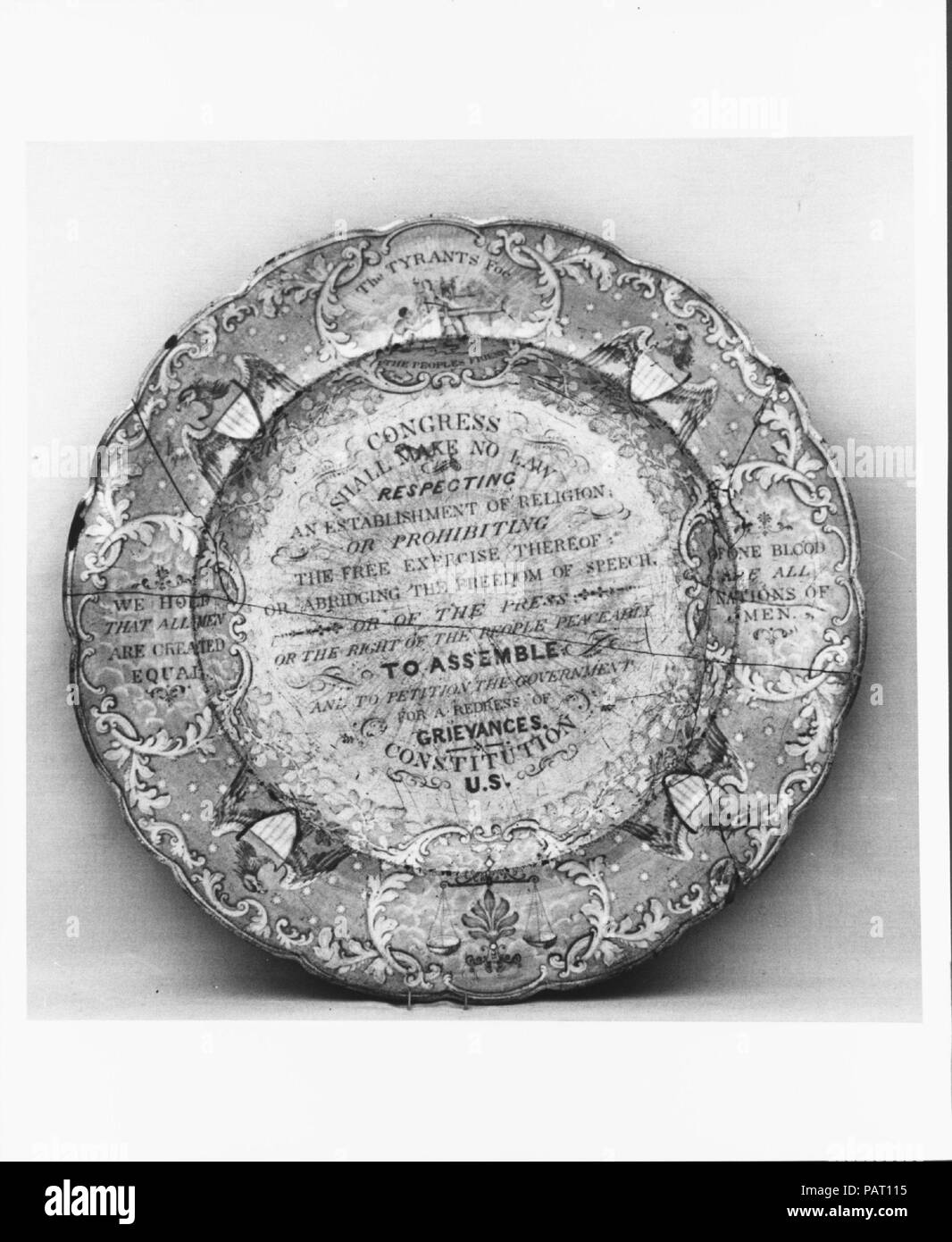 Plate. Culture: British (American market). Dimensions: Diam. 10 1/2 in ...