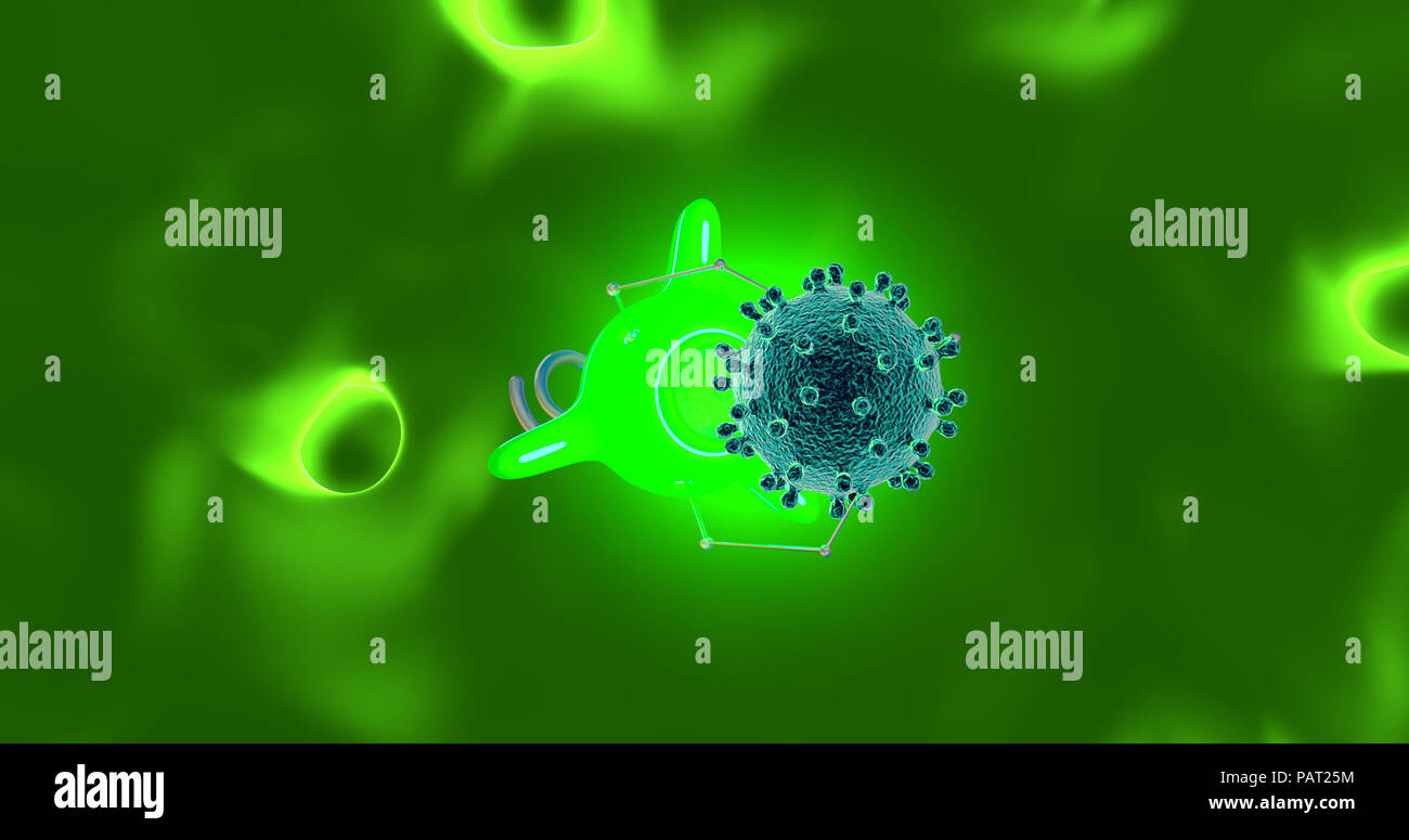 The nanorobot catches and destroys the virus. 3D render Stock Photo - Alamy