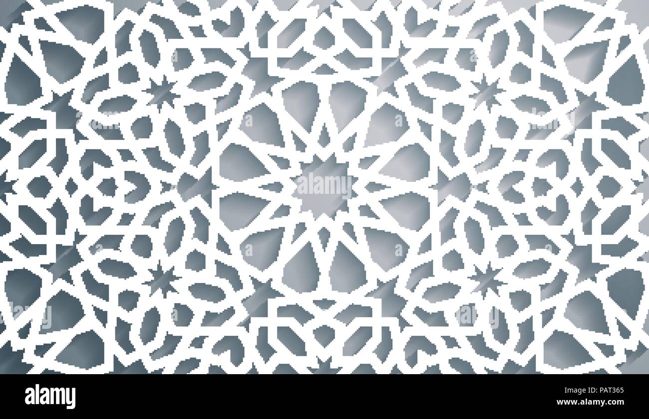 Islamic ornament vector , persian motiff . White background . Light 3d ...