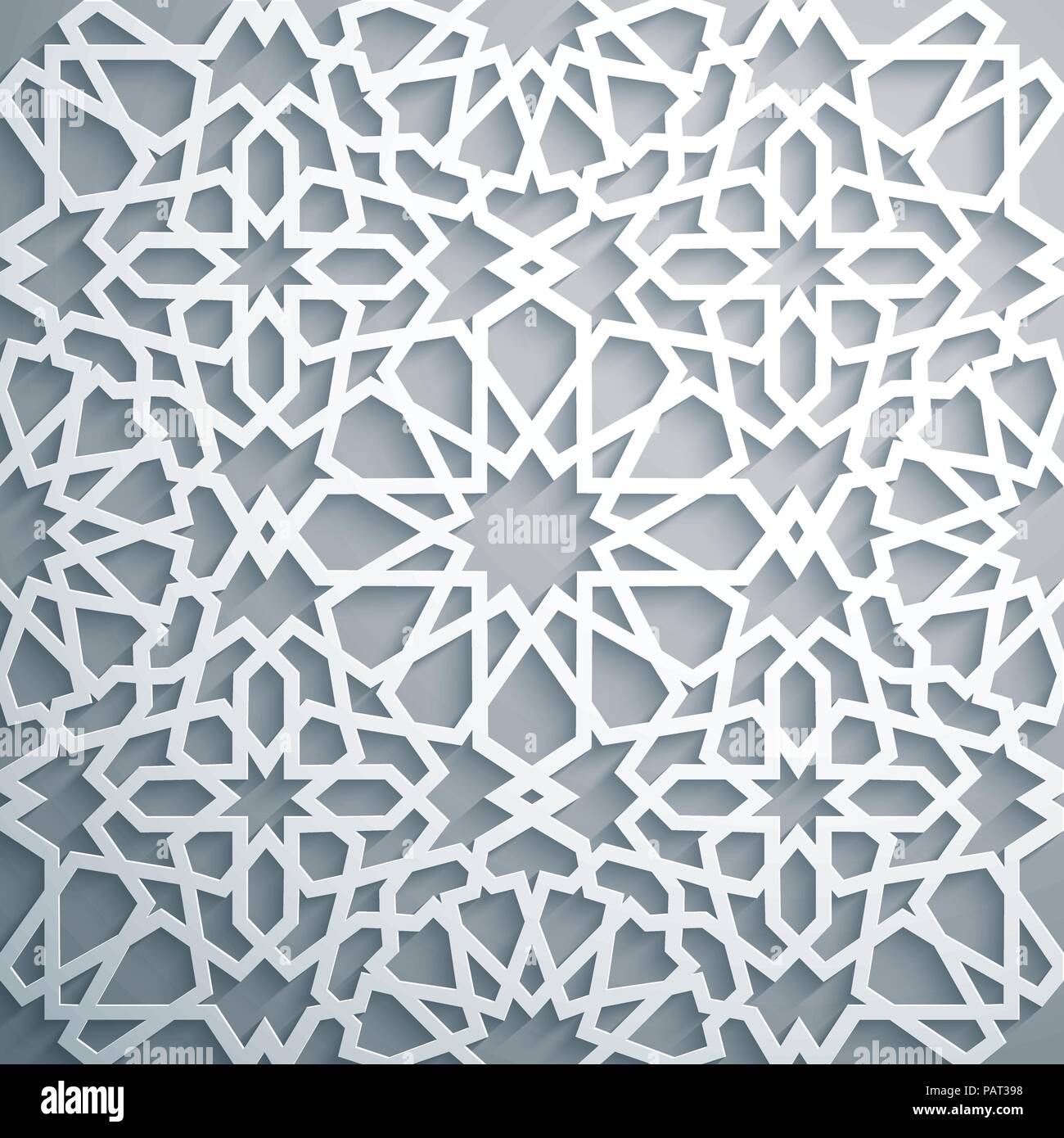 Islamic ornament vector , persian motiff . White background . Light 3d ...