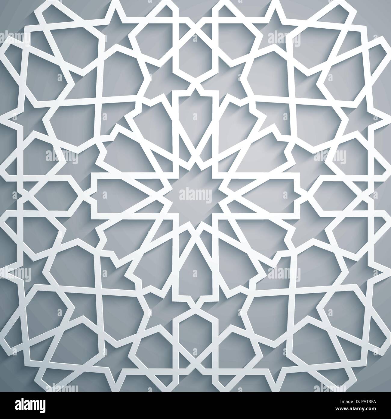 Islamic ornament vector , persian motiff . White background . Light 3d ...