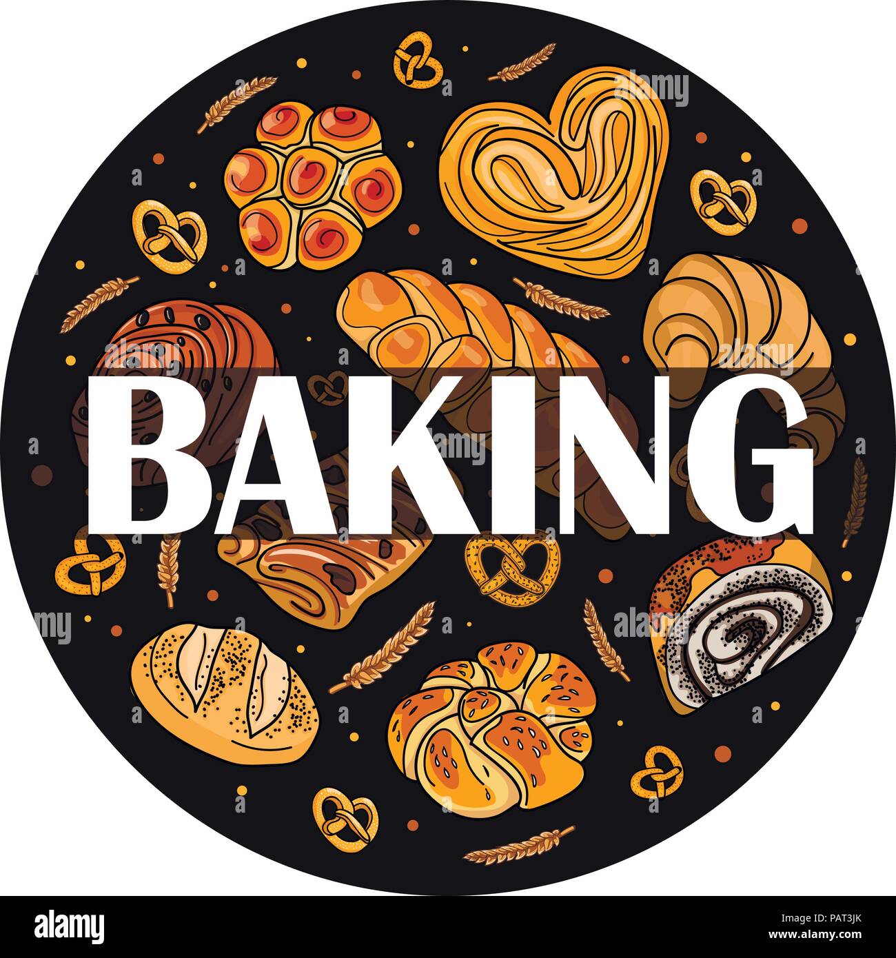 Decor for a shop or cafe with pastries, bread, baking. Bakery store ...