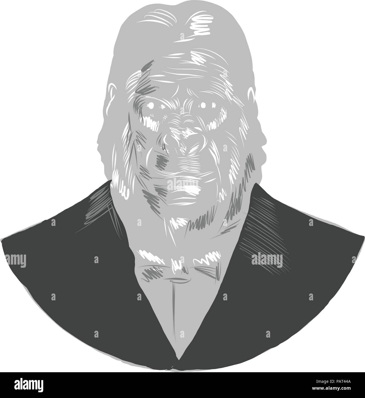 Drawing sketch style illustration of an elegant, hipster and well ...