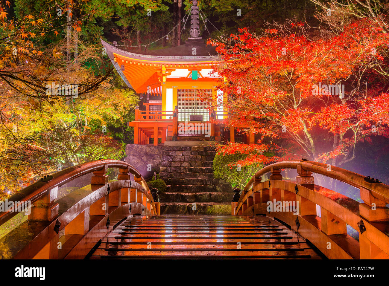 Daigo-ji Temple, Kyoto, Japan during the autumn night light up Stock ...