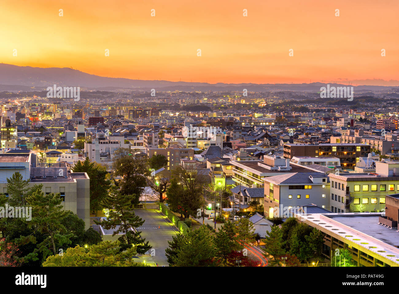 Nara, Japan town skyline at twilight from above Stock Photo - Alamy