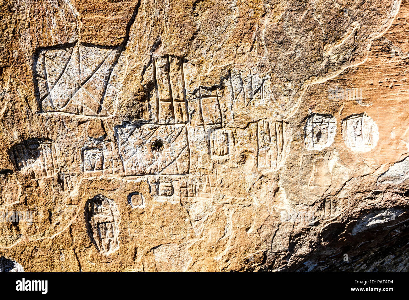 Rock engravings made by native people who used to live in the region ...