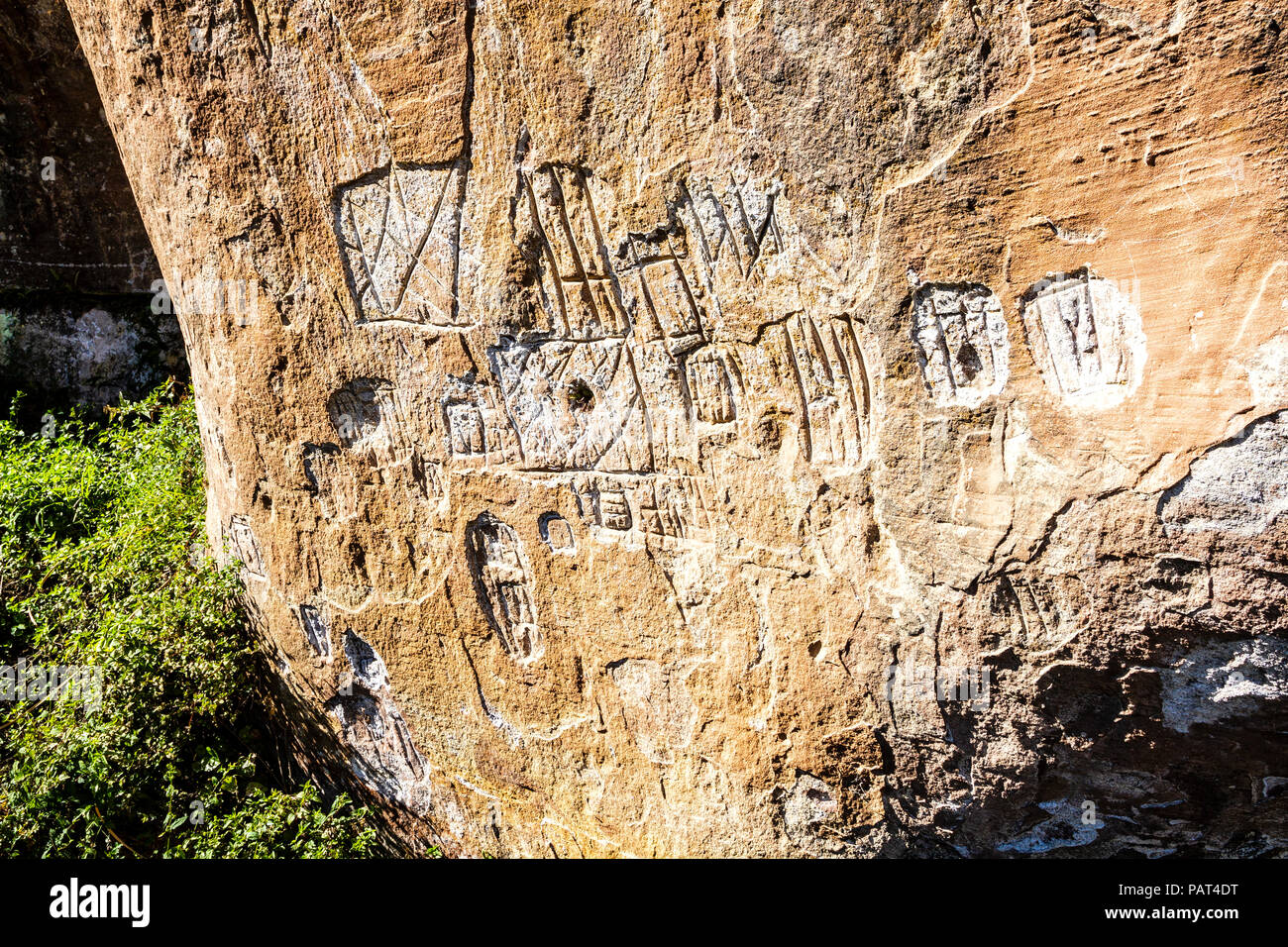 Rock engravings made by native people who used to live in the region ...