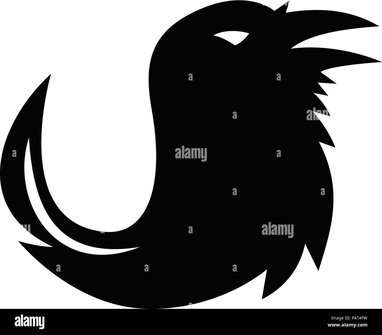 Icon retro style illustration of a silhouette of a crow, common raven ...